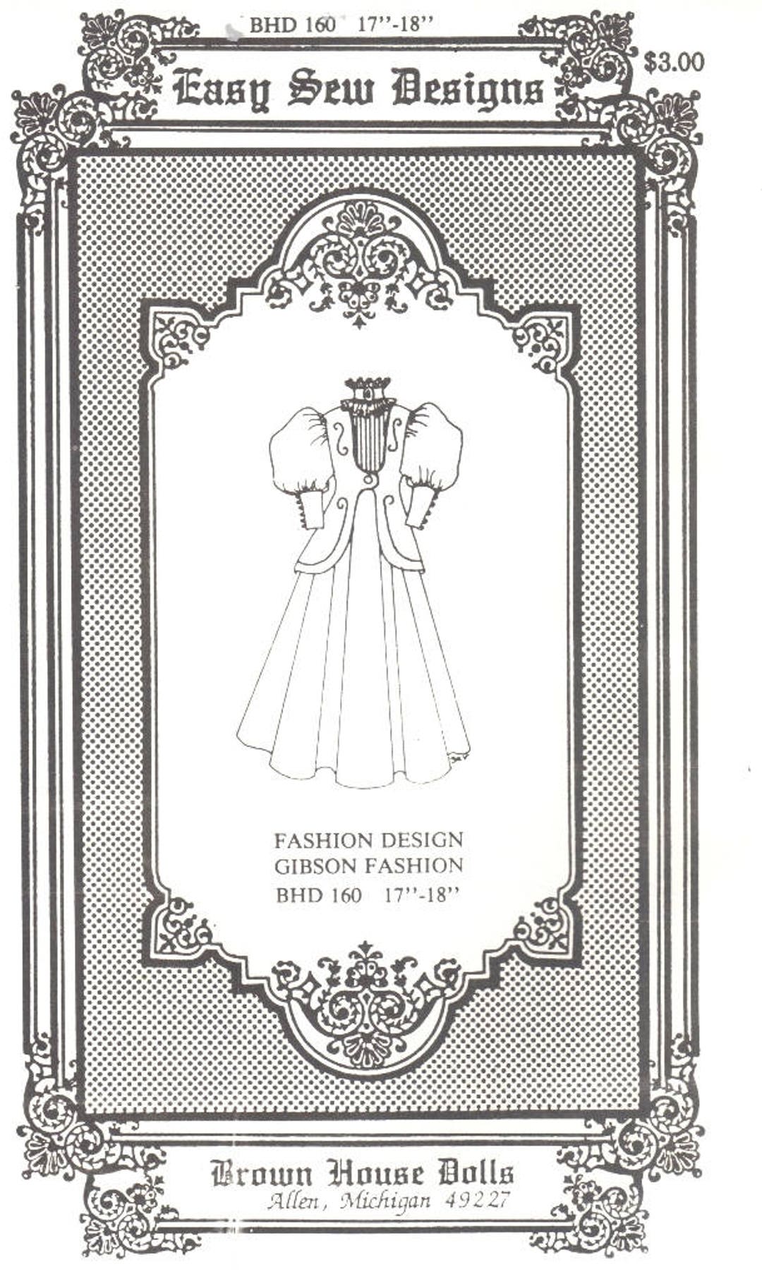 Doll Dress Gown Antique Vintage Look Sewing Pattern Uncut 160 - Etsy