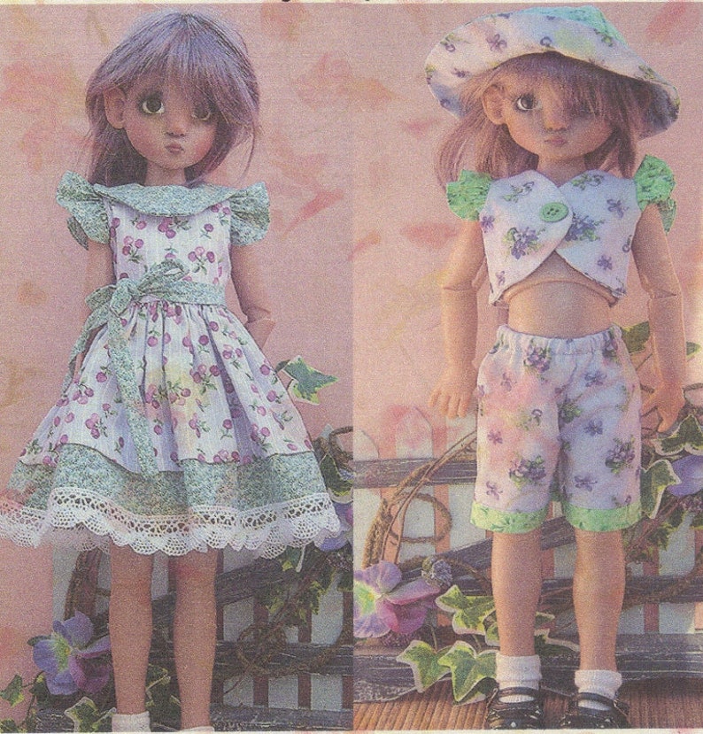 Doll Clothes Sewing Pattern Fits 18" Kaye Wiggs Msd BJD Dress Top Hat ...