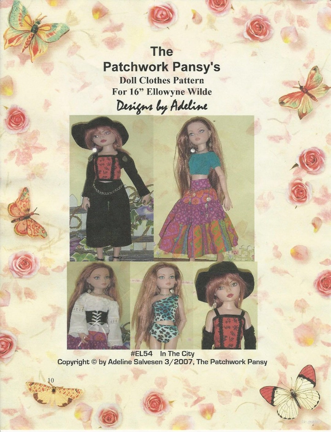16" Ellowyne Wilde Doll Clothes Sewing Pattern: Skirt, Top, Corset ...