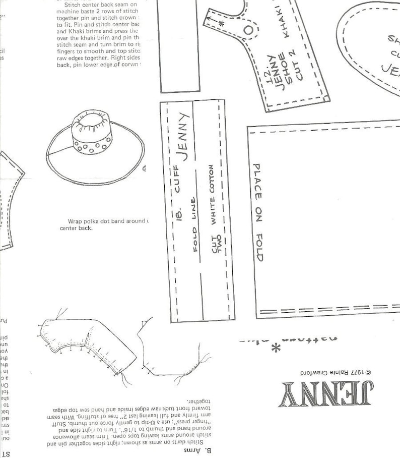 Farmer 15" Girl Cloth Rag Doll Named Jenny Sewing Pattern by Rainie ...