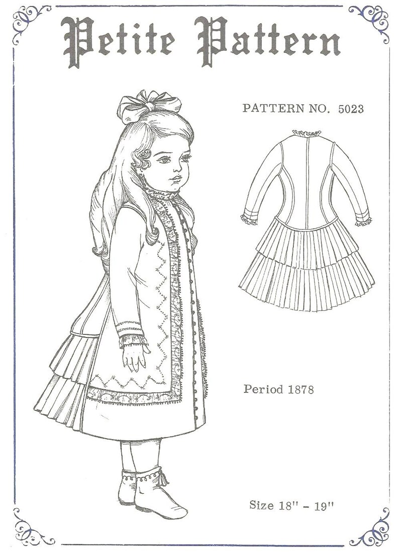 Victorian Doll Dress Sewing Pattern: Fits 13-14" or 18-19" Dolls - Etsy