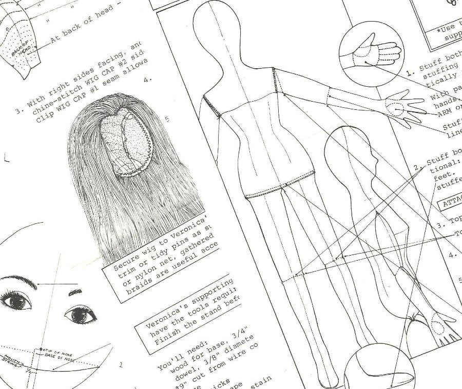 Sew Pattern for a 24" Woman Lady Fabric Cloth Fashion Doll Poseable ...