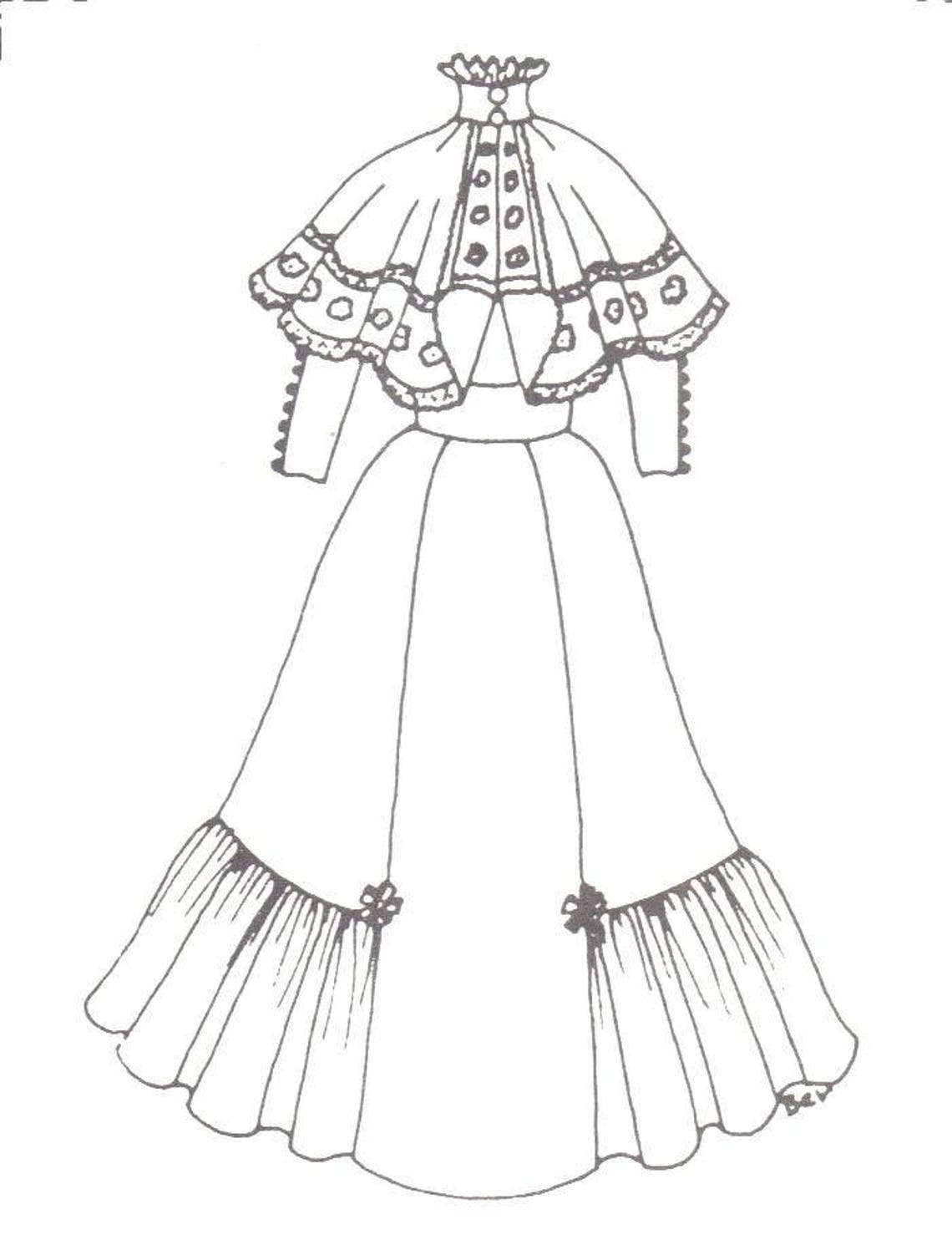 Doll Dress Gown Antique Vintage Look Sewing Pattern Uncut 150 - Etsy