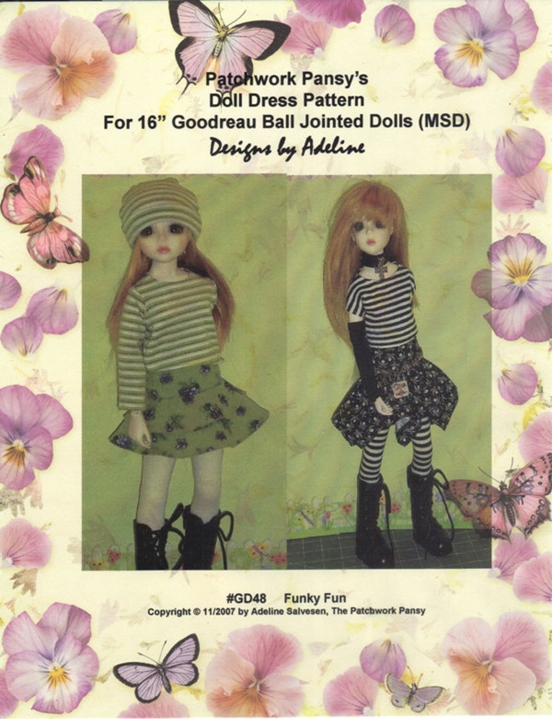 16" Goodreau BJD Doll Clothes Sewing Pattern: Top, Skirt, Hat, Socks - Etsy