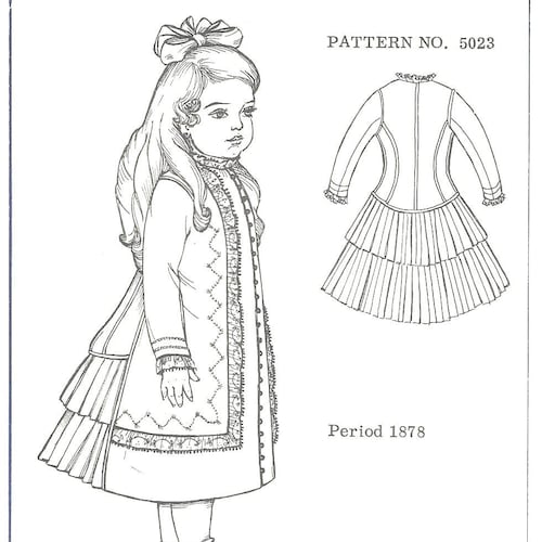 Doll Dress Clothes Sewing Pattern Vintage Look Dress Size - Etsy
