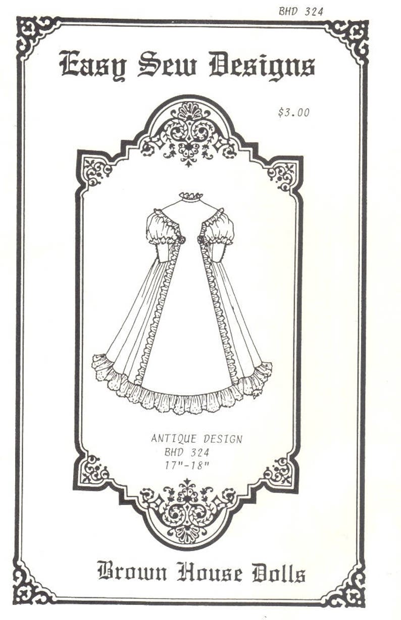 Doll Dress Gown Antique Vintage Look Sewing Pattern Uncut 324 - Etsy