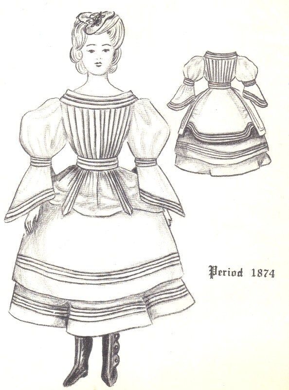 16 Doll Dress Antique Vintage Look Sewing Pattern Uncut - Etsy