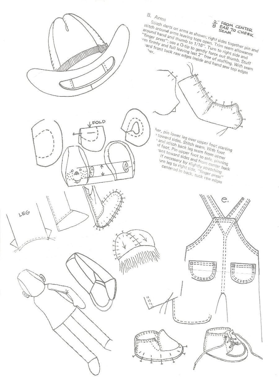 15" Farmer Boy Cloth Rag Doll Named Jed Sewing Pattern by Rainie ...