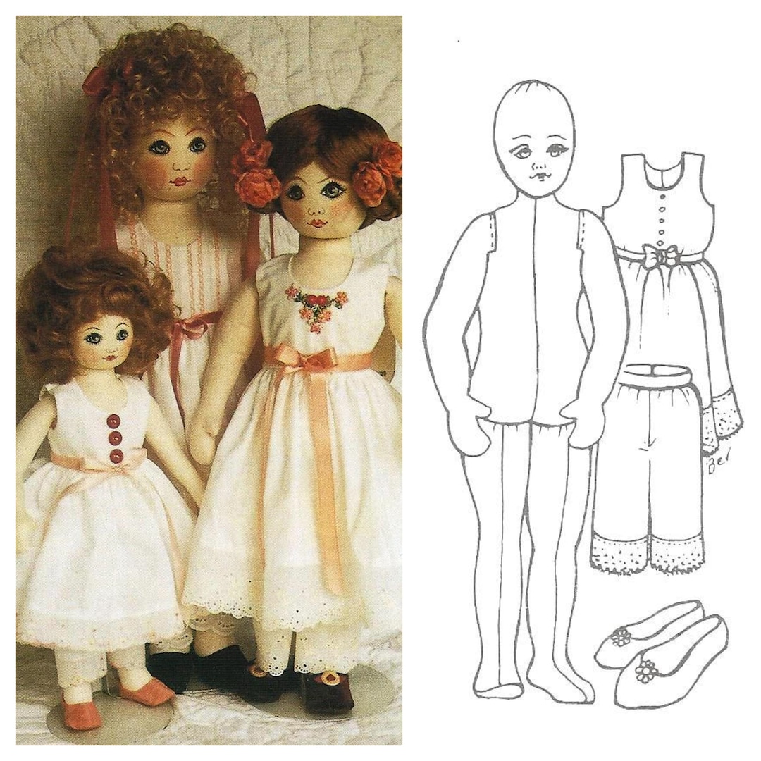 Rag Doll Sewing Pattern: Cloth Doll With Clothes (sizes 13-24") - Etsy
