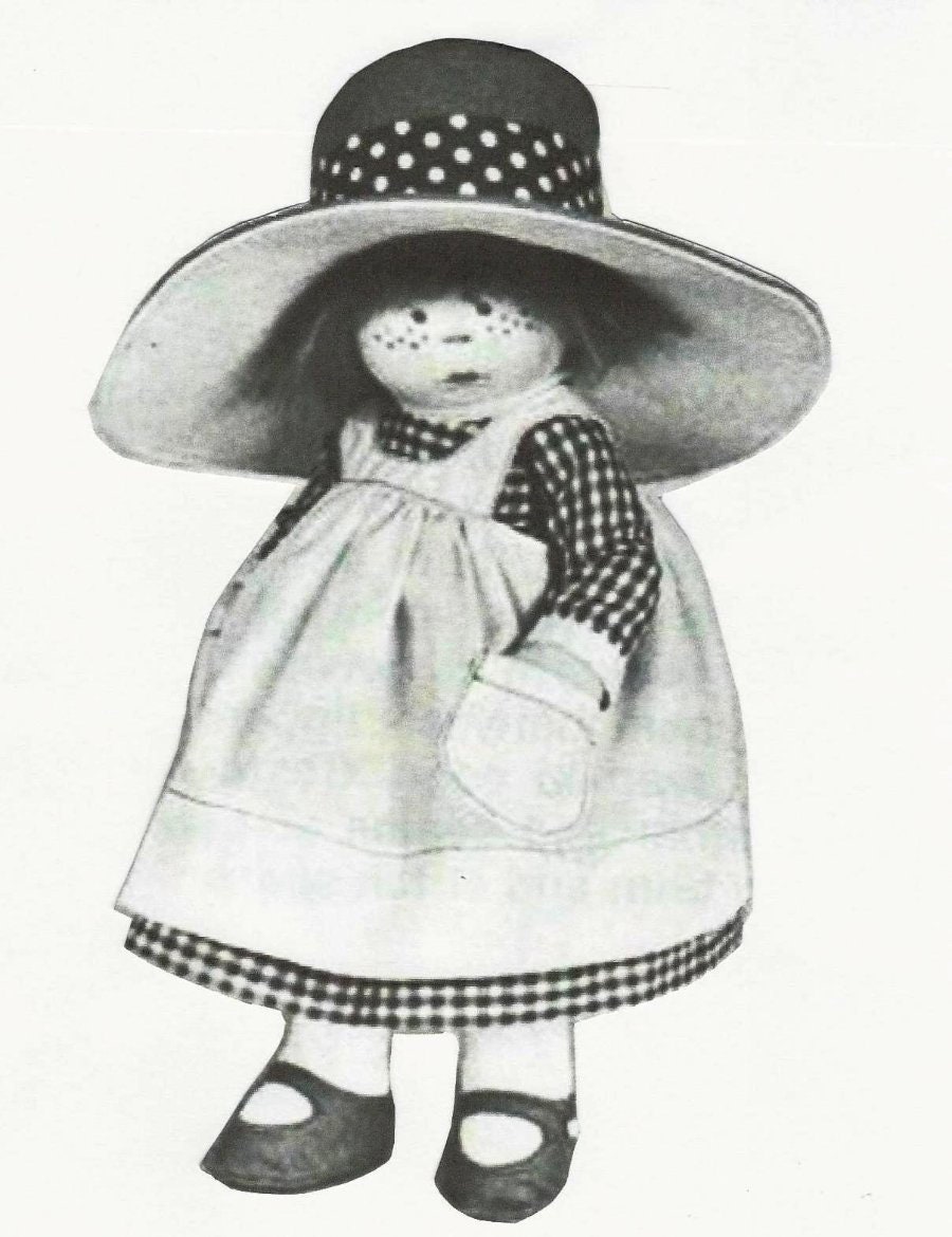 Farmer 15" Girl Cloth Rag Doll Named Jenny Sewing Pattern by Rainie ...