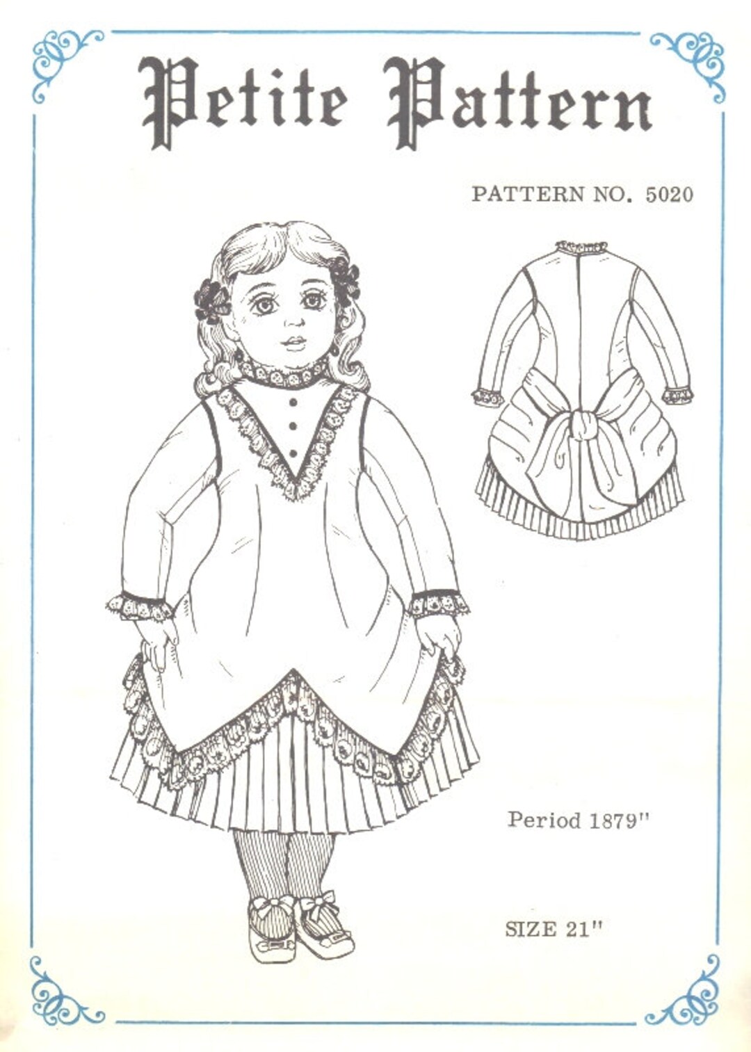 21" Doll Dress Antique Vintage Look Sewing Pattern Uncut 5020 - Etsy