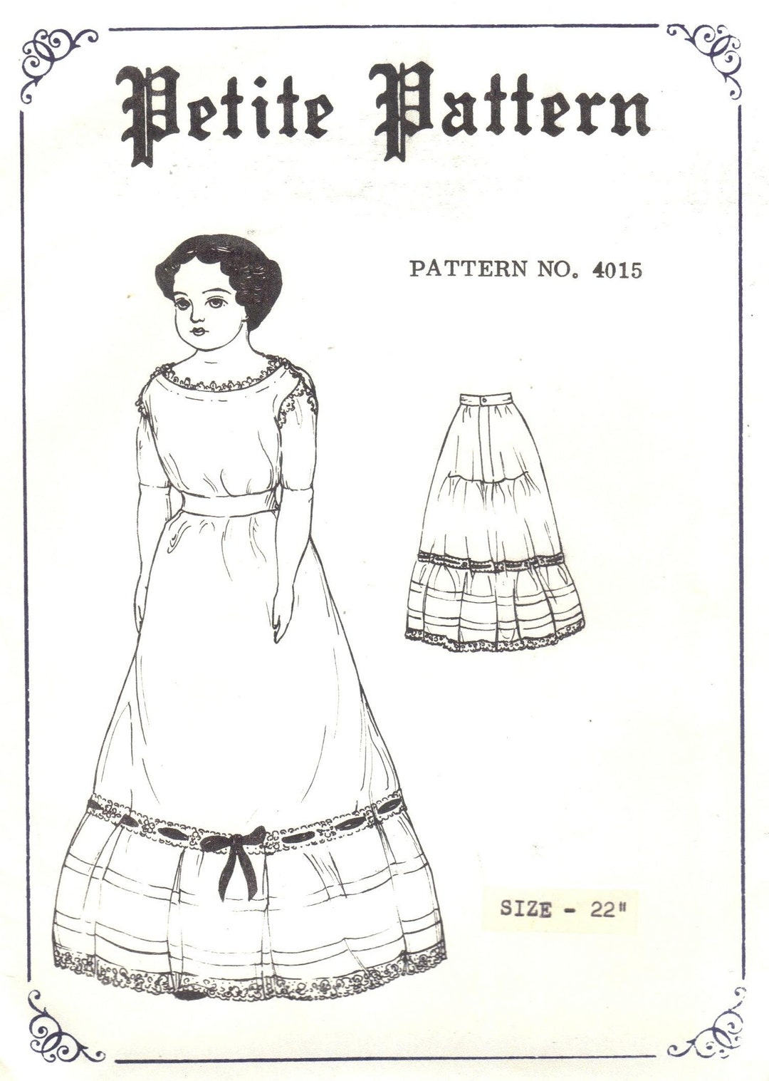 Doll Dress Gown Antique Vintage Look 22" Sewing Pattern Uncut 4015 - Etsy
