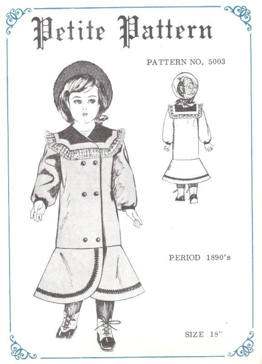 18" Doll Dress Antique Vintage Look Sewing Pattern Uncut 5003 - Etsy