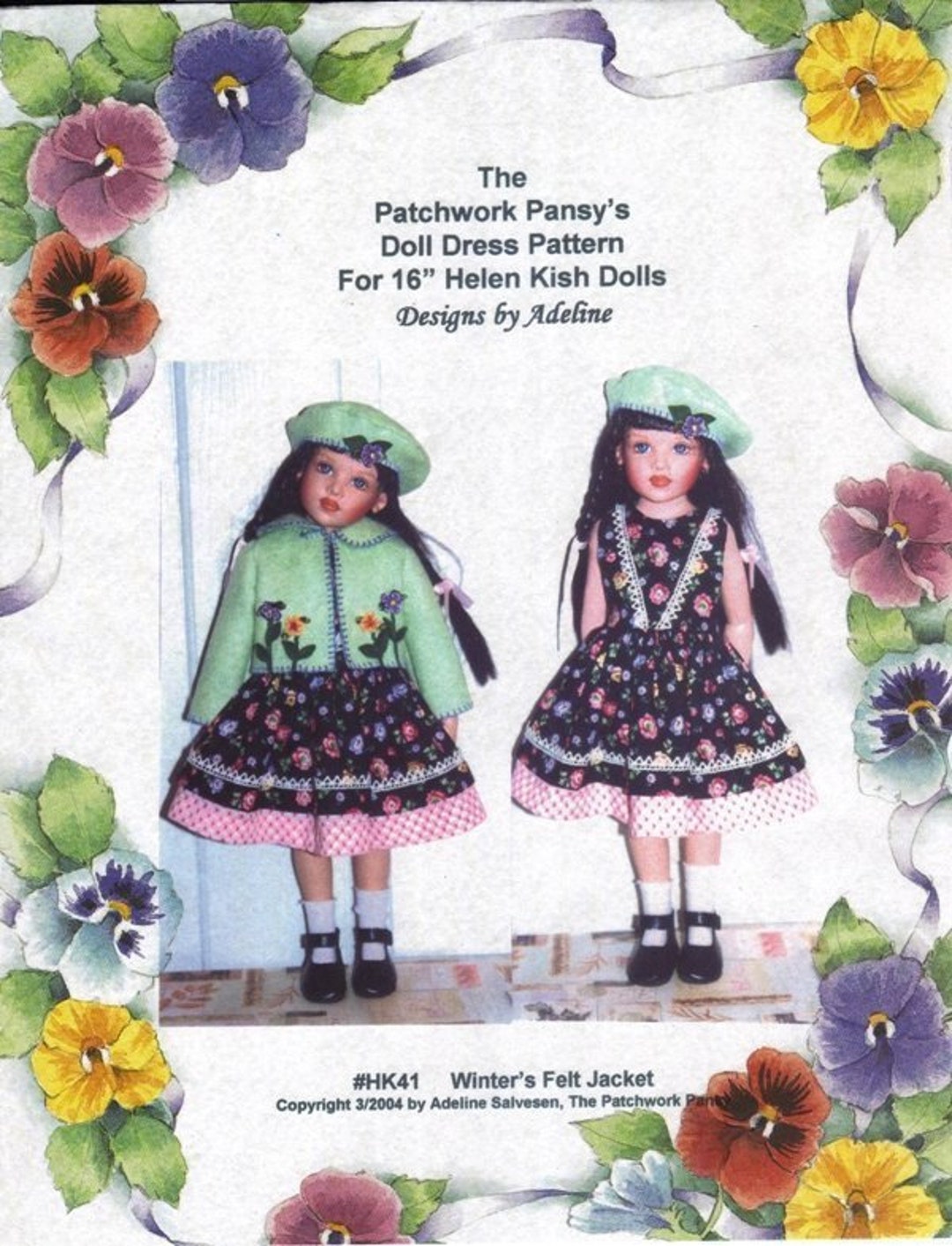 Sewing Patten 16" Dolls Helen Kish Dolls Dress Jacket Hat - Etsy