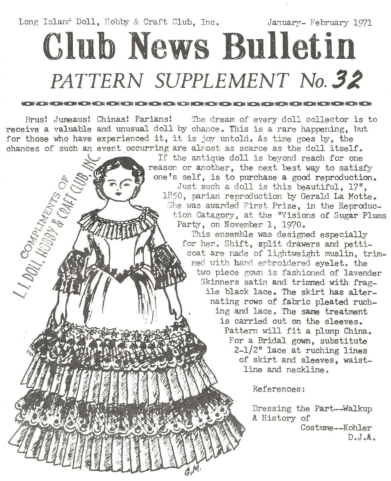 China Doll 1850 Era for 17" DOLL Dress Sewing Pattern German French ...