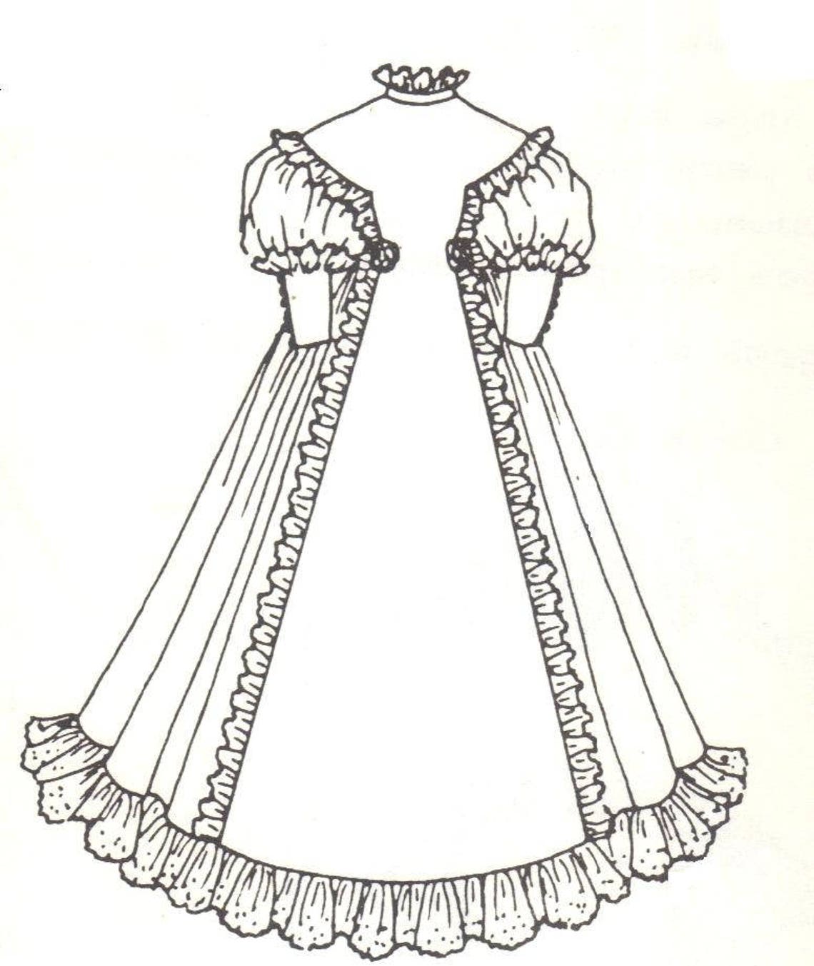 Doll Dress Gown Antique Vintage Look Sewing Pattern Uncut 324 - Etsy