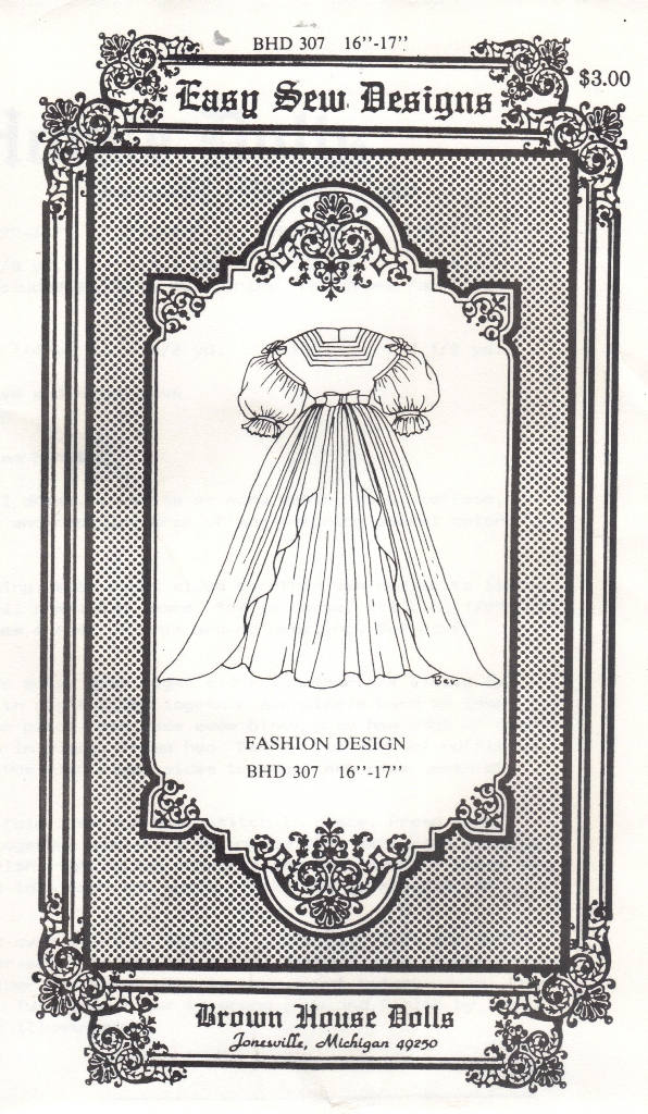 Doll Dress Gown Antique Vintage Look Sewing Pattern Uncut 307 - Etsy