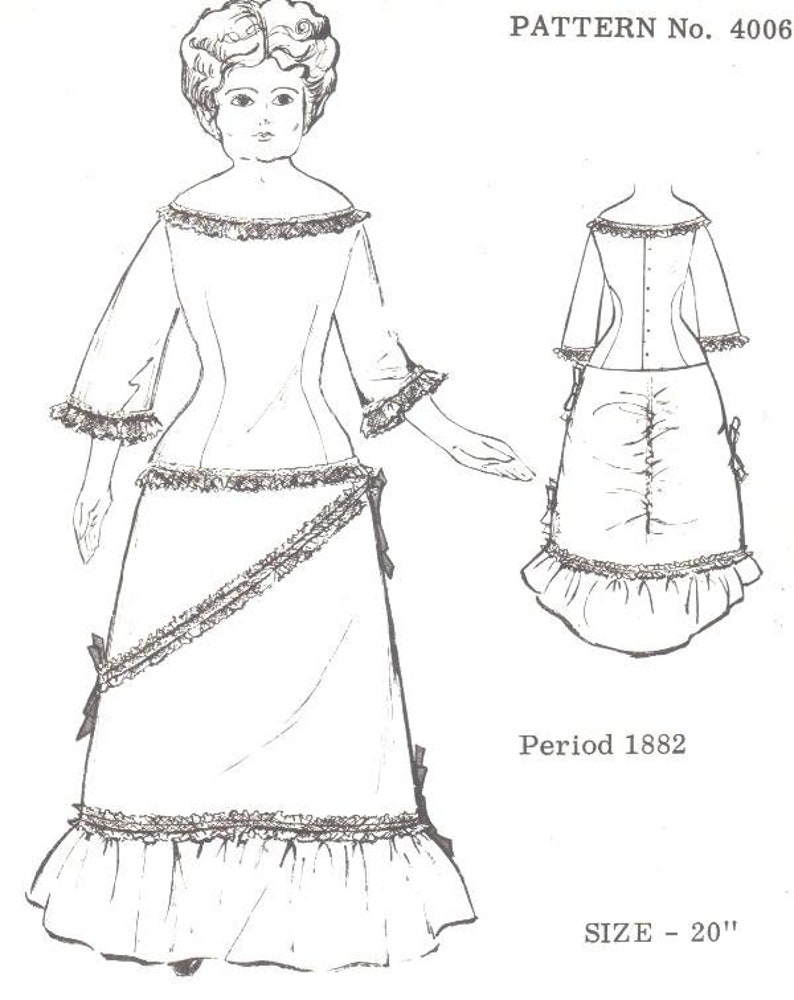20" Doll Dress Antique Vintage Look Sewing Pattern Uncut 4006 - Etsy