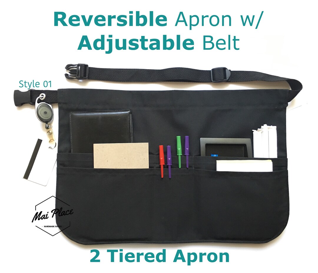 Waitress Apron, Server Apron,(2 Tier, 4 Pocket), Apron, Half Apron ...