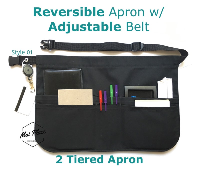 Waitress Apron Server Apron2 Tier 4 Pocket Apron Half - Etsy