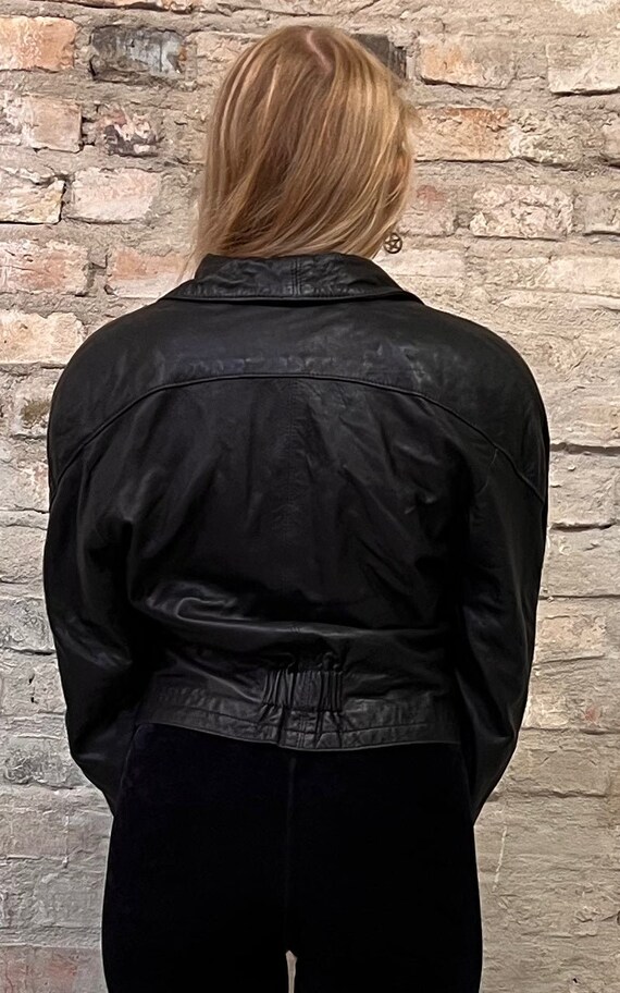 Vintage Big Shoulders Leather Jacket - Gem