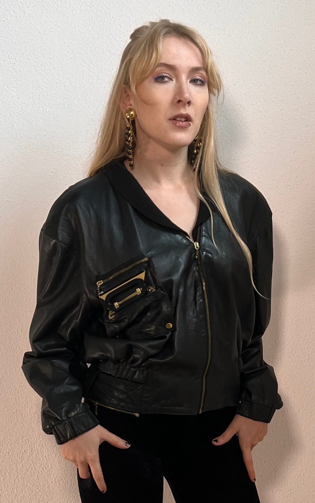 Softest 90s Vintage Ginger Fashion Leatherjacket - Etsy