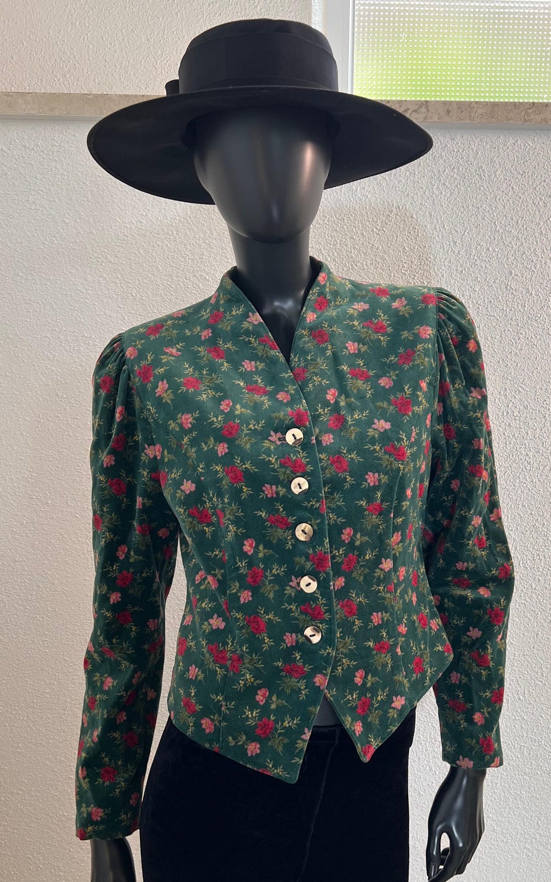 Vintage Velvet Roses Jacket - Etsy