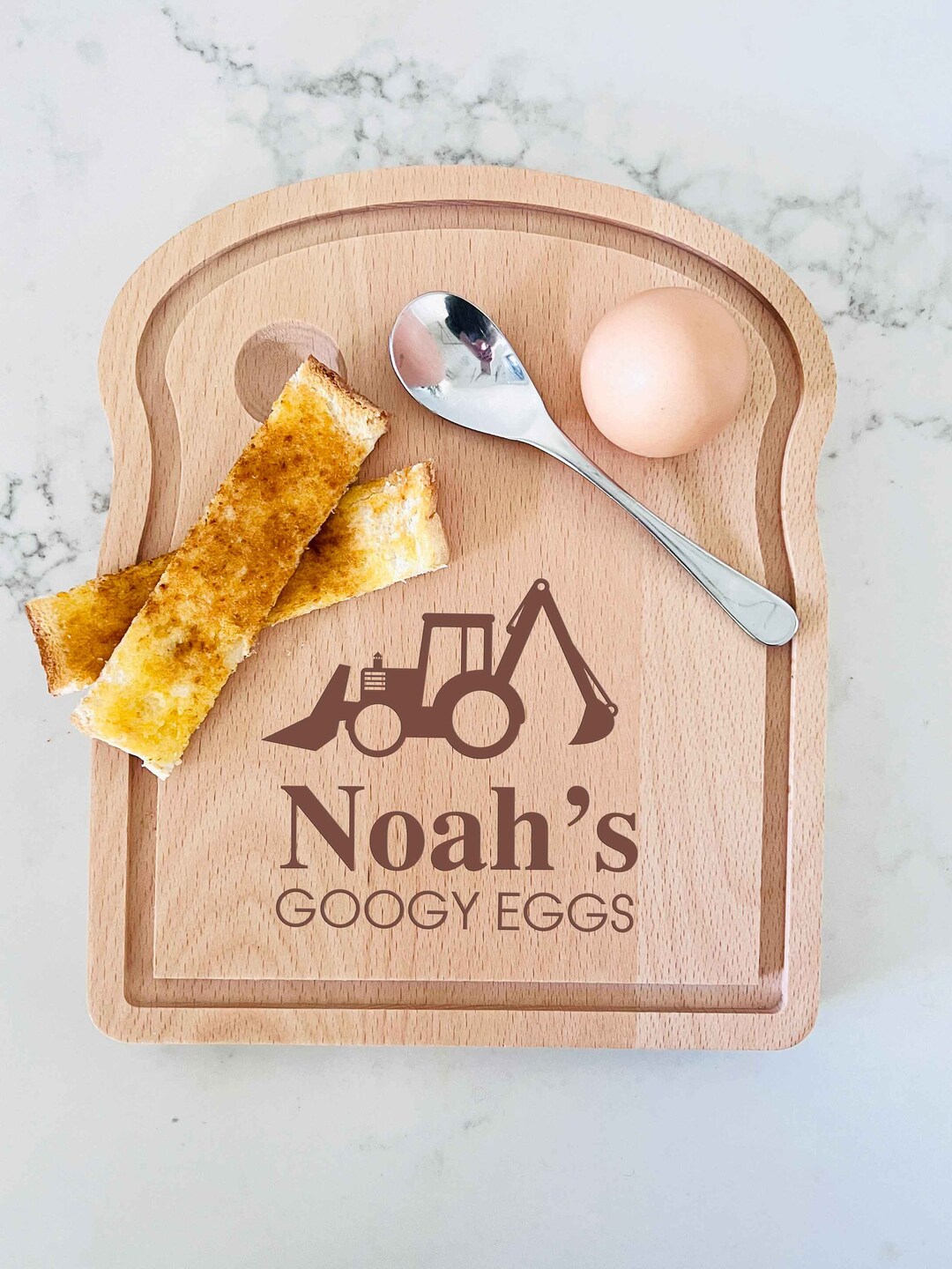Digger Personalised Breakfast Egg Board - Toast Shaped Board, Dippy ...