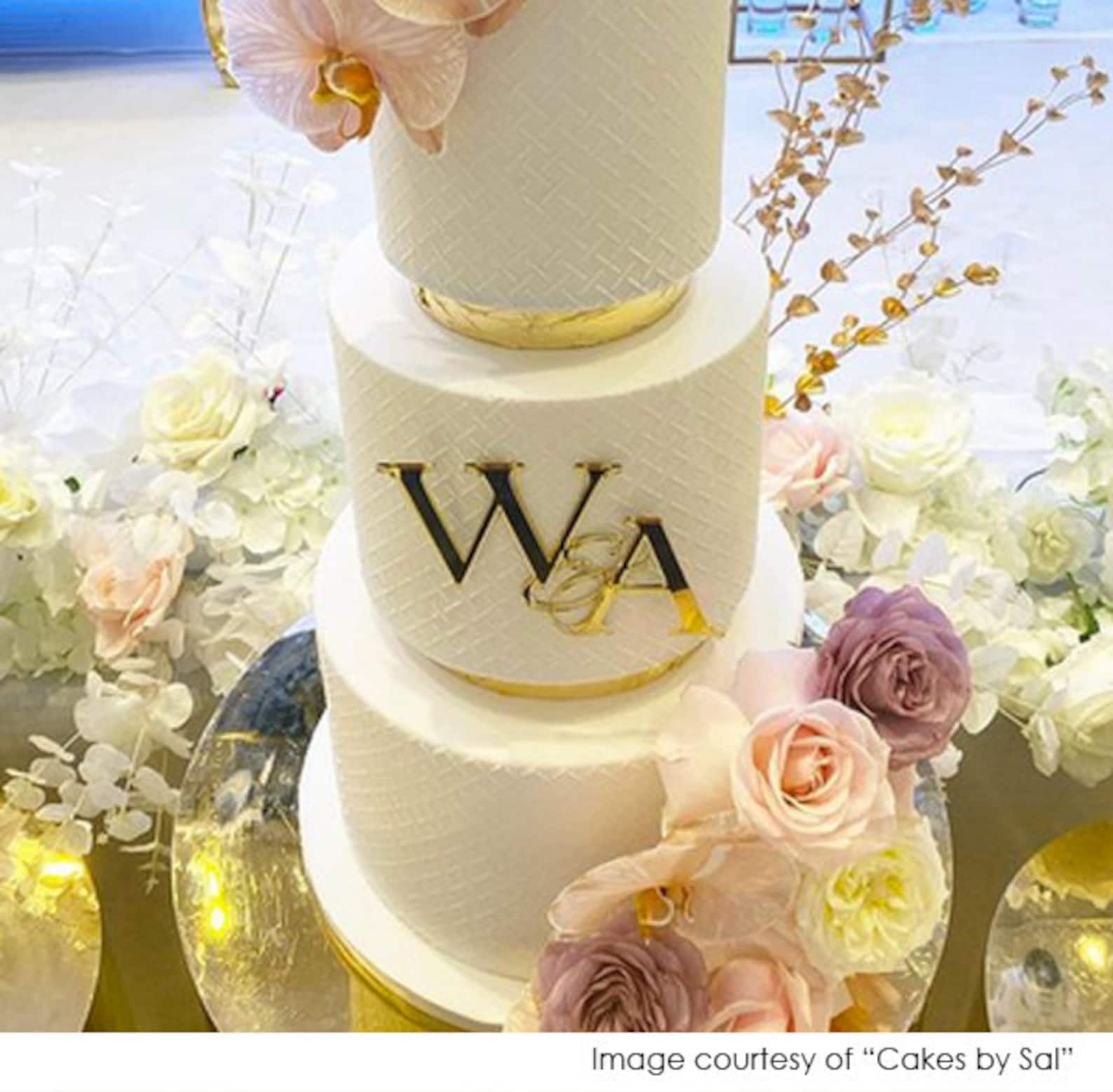 Initials Cake Plaque Wedding Cake Inititals Bride & Groom - Etsy