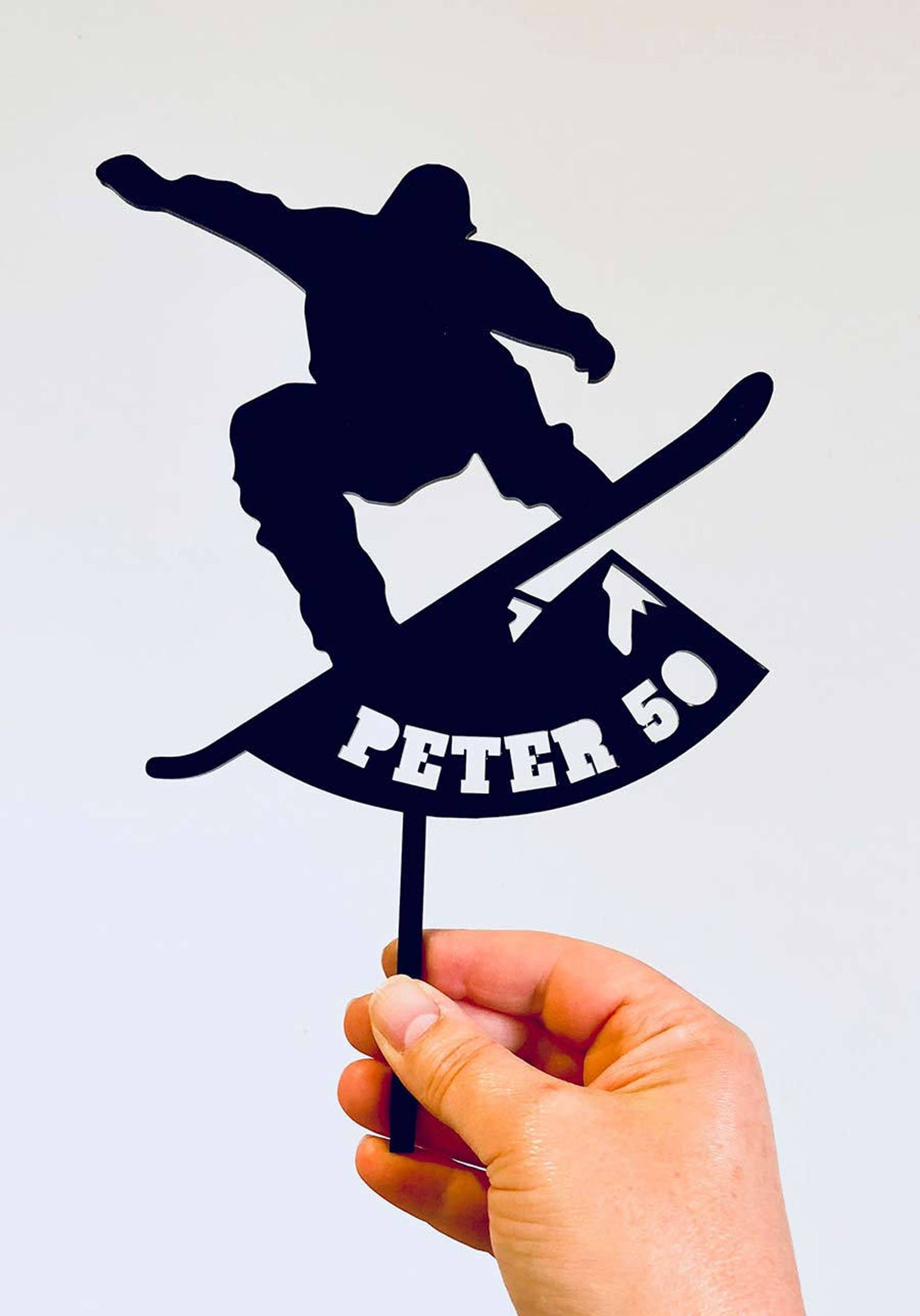 Snowboarding Birthday Cake Topper - Custom "name & Age" Snowboarding ...