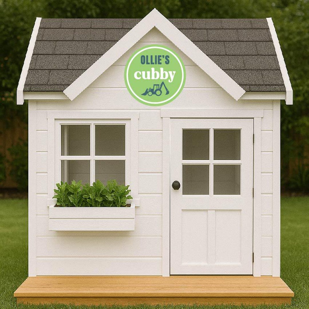 Personalised Construction Digger Cubby House Sign | Custom Round Name ...