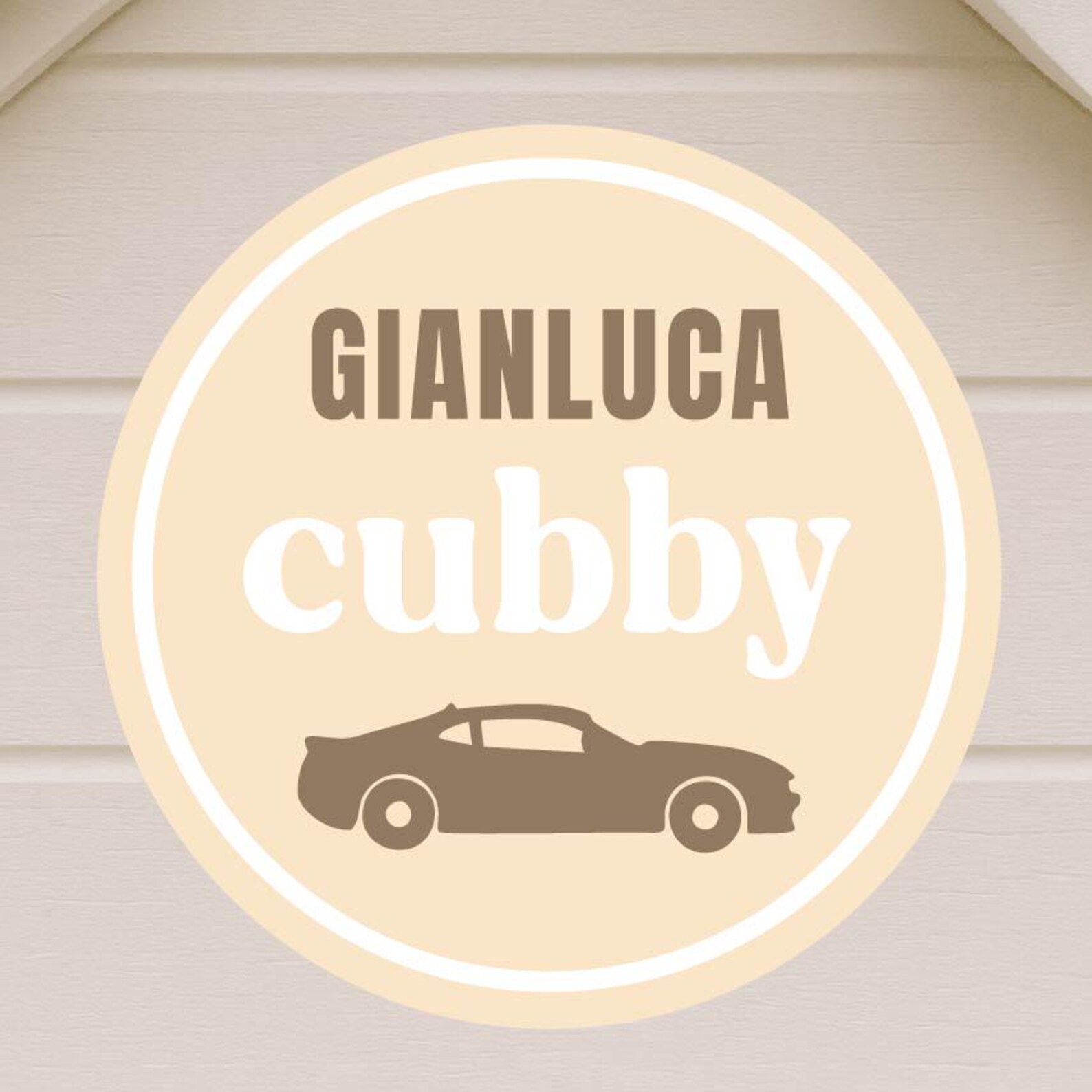 Personalised Car Cubby House Sign | Custom Round Name Plaque | Outdoor ...
