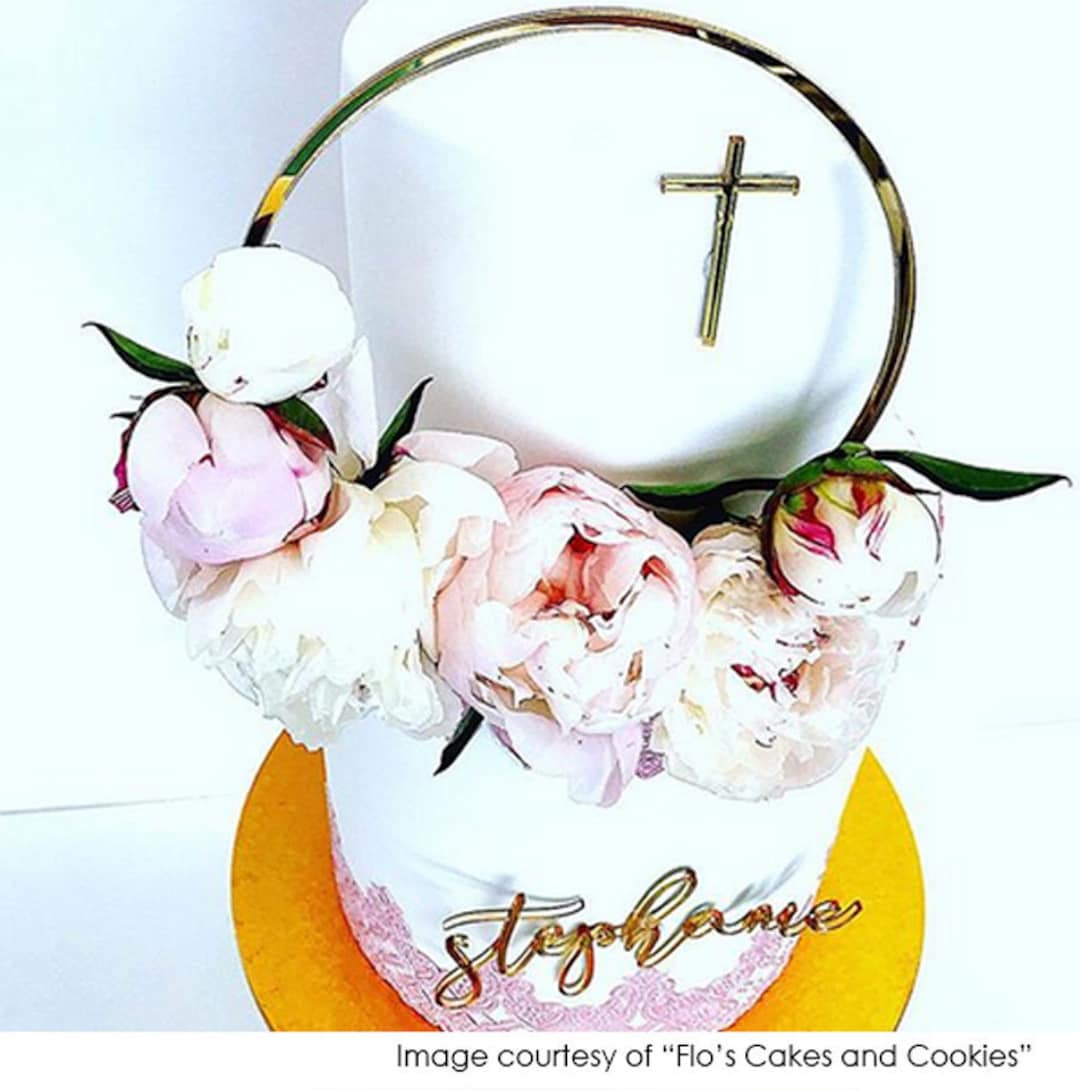 Hoop Cake Topper Gift – Modern Acrylic Circle Frame for Weddings ...