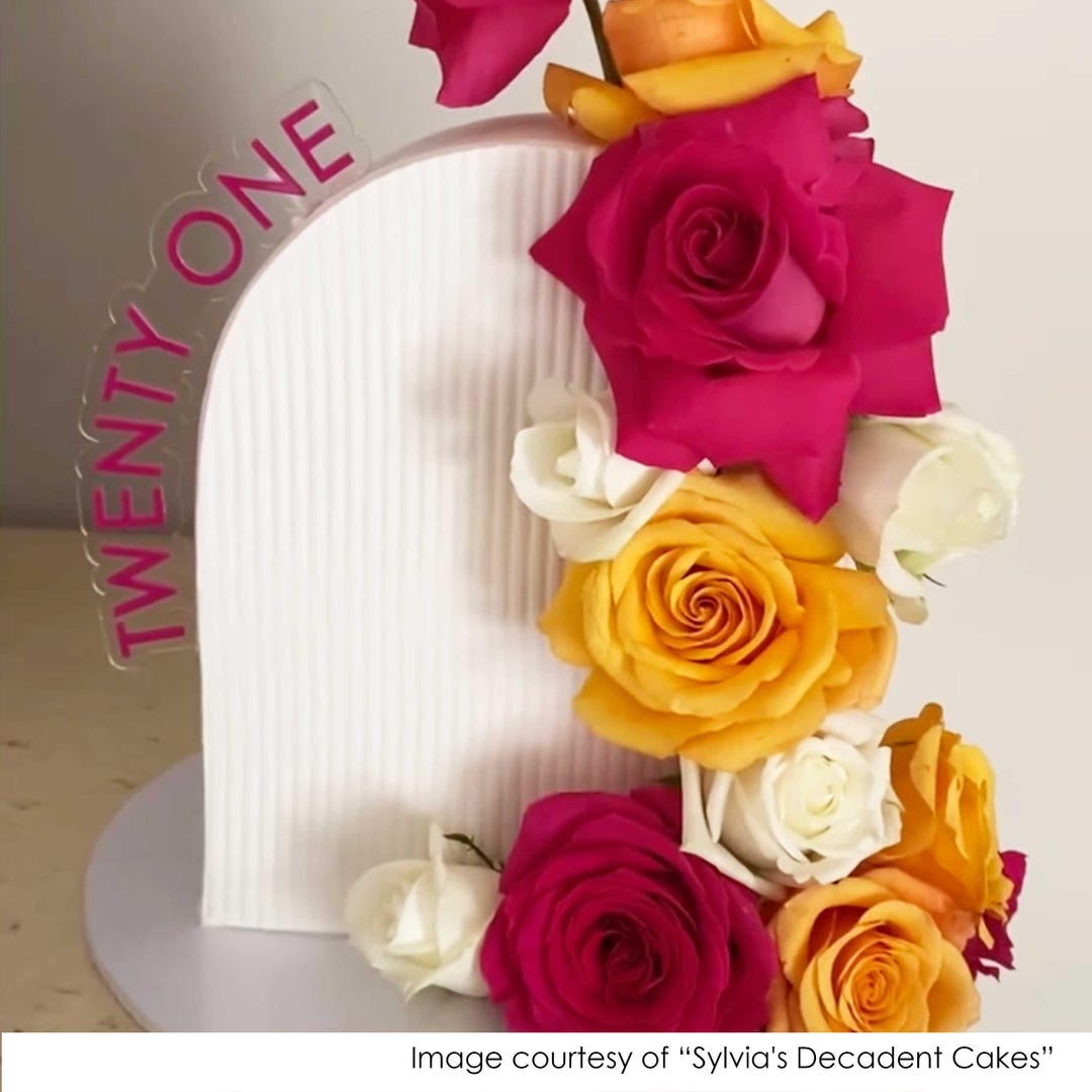 Elegant Double-layered Arch Cake Topper - Custom Colours for Any ...