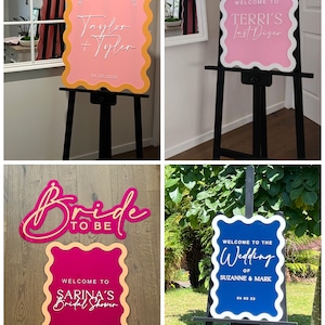 Wave Wedding Welcome Sign, Modern Wedding Signs, Wedding Entrance Signs ...