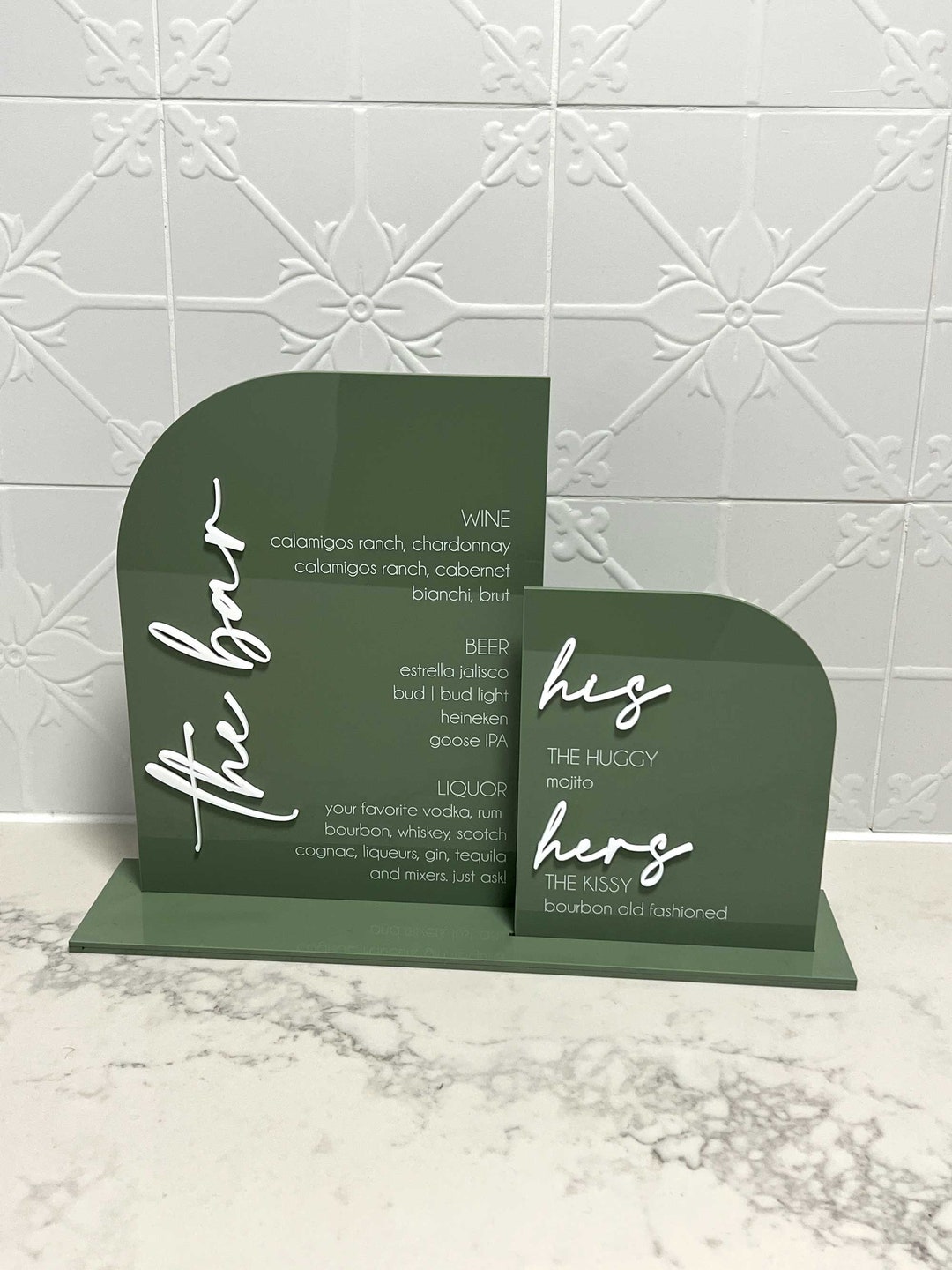 Personalised Half Arch Double Signs, Acrylic Event Signage, Bespoke ...