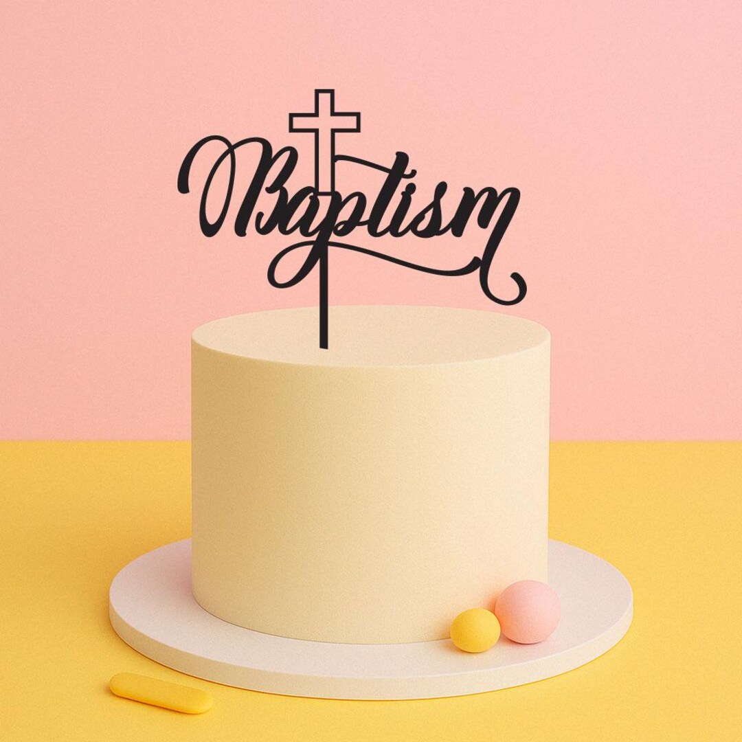 Baptism Cake Gift Topper With Cross – Elegant Religious Keepsake - Etsy