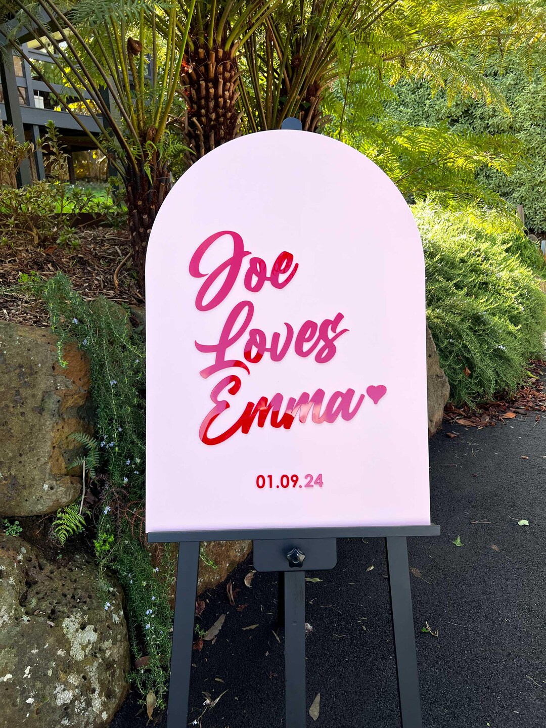 Custom Love Sign With Names & Heart for Engagements or Weddings - Etsy