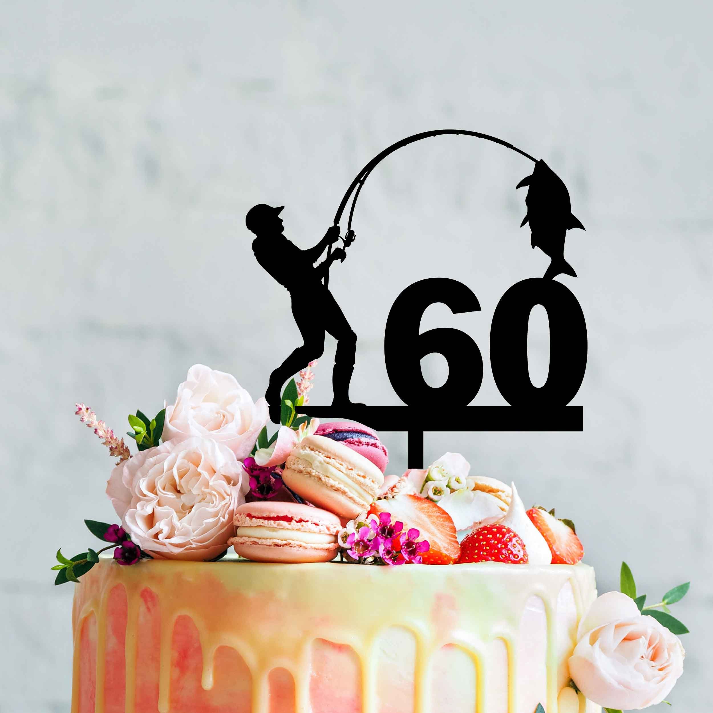 Fishing Rod Birthday Cake Topper Fisho Cake Decoration - Etsy