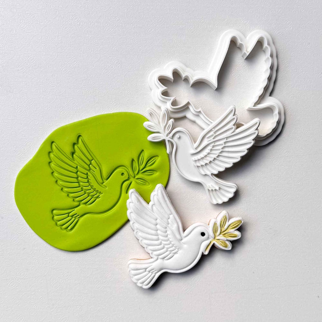 Dove & Olive Branch Cookie Stamp and Cutter Set – a Peaceful Gift for ...