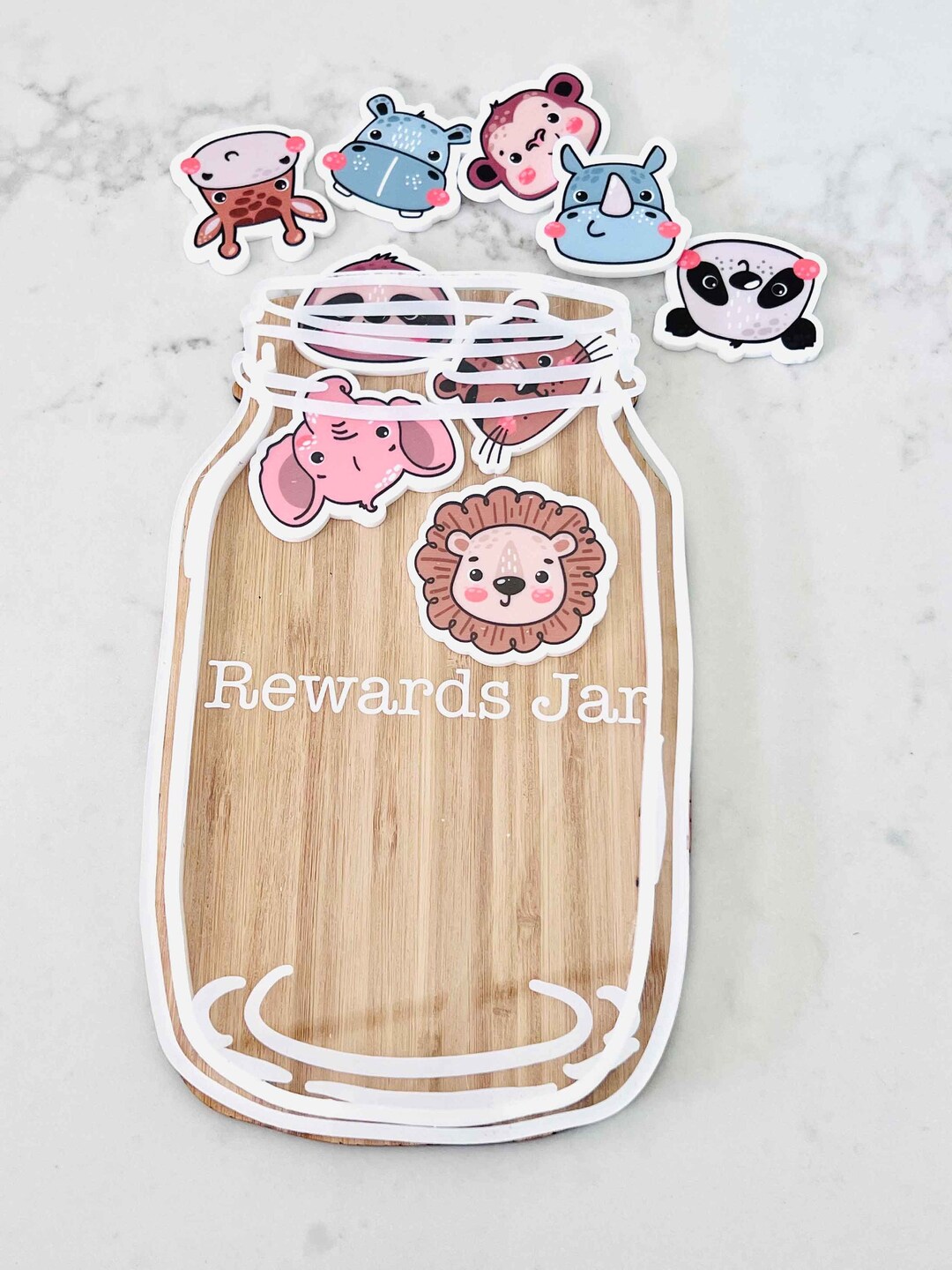 Personalized Safari Animals Children's Reward Jar, Classroom Incentive ...