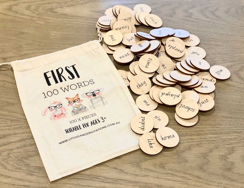 Sight Words First 100 Words Reading Learning Tools Play | Etsy