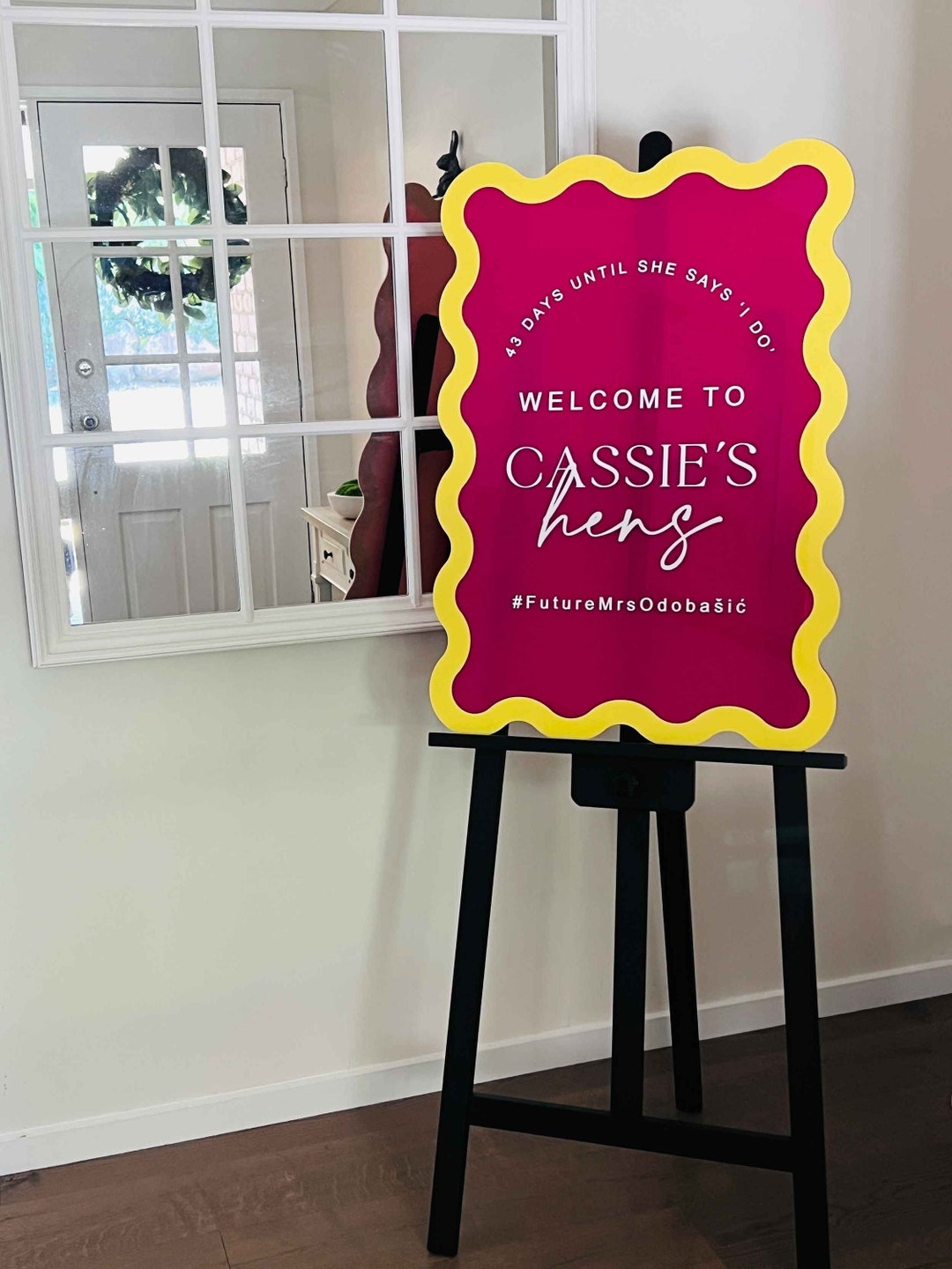 Wave Wedding Welcome Sign, Modern Wedding Signs, Wedding Entrance Signs ...