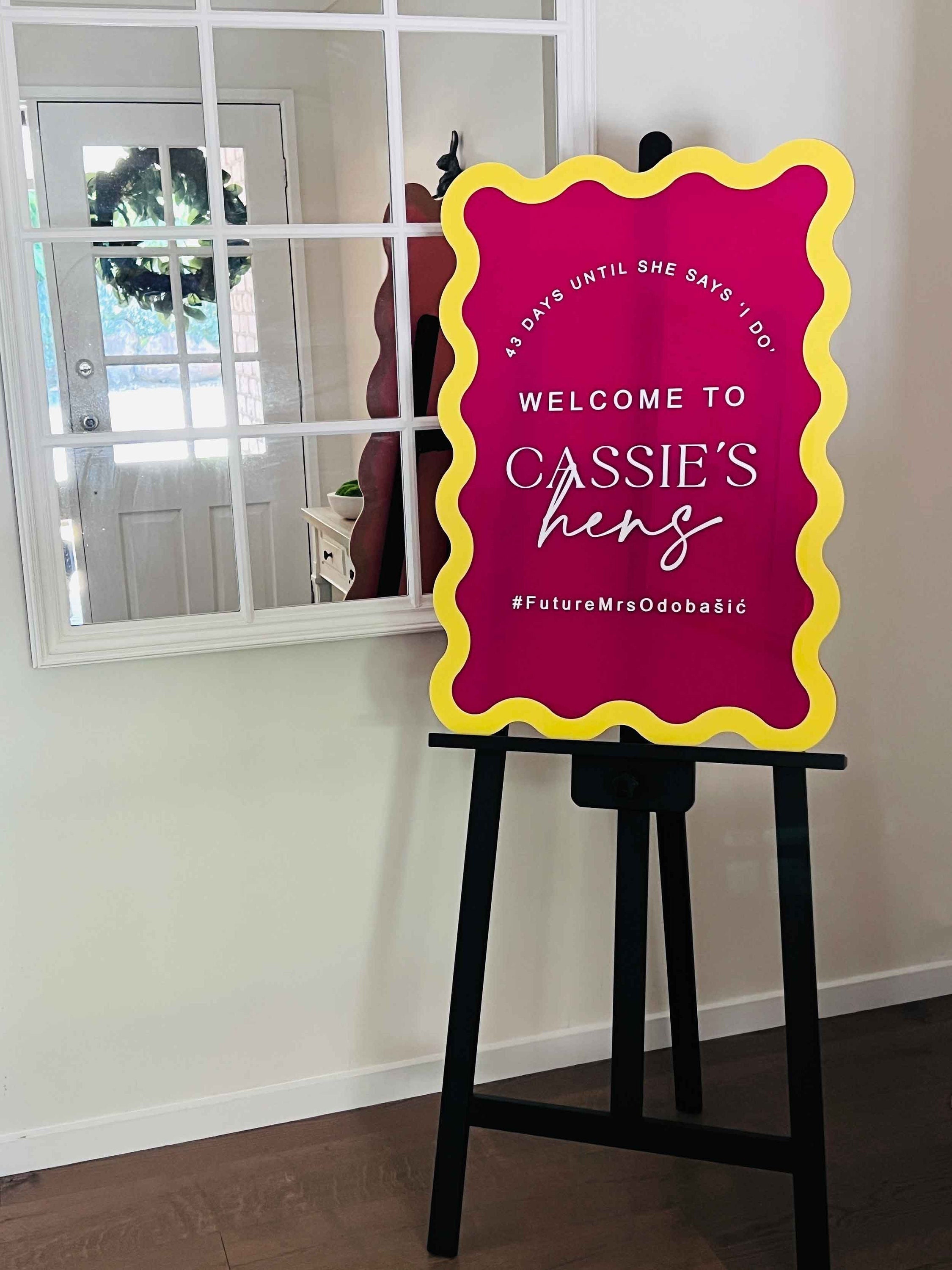 Wave Wedding Welcome Sign, Modern Wedding Signs, Wedding Entrance Signs ...