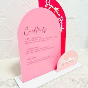 Triple Sign Cocktail Drinks Menu - Printed Drinks Menu, Modern Arch ...