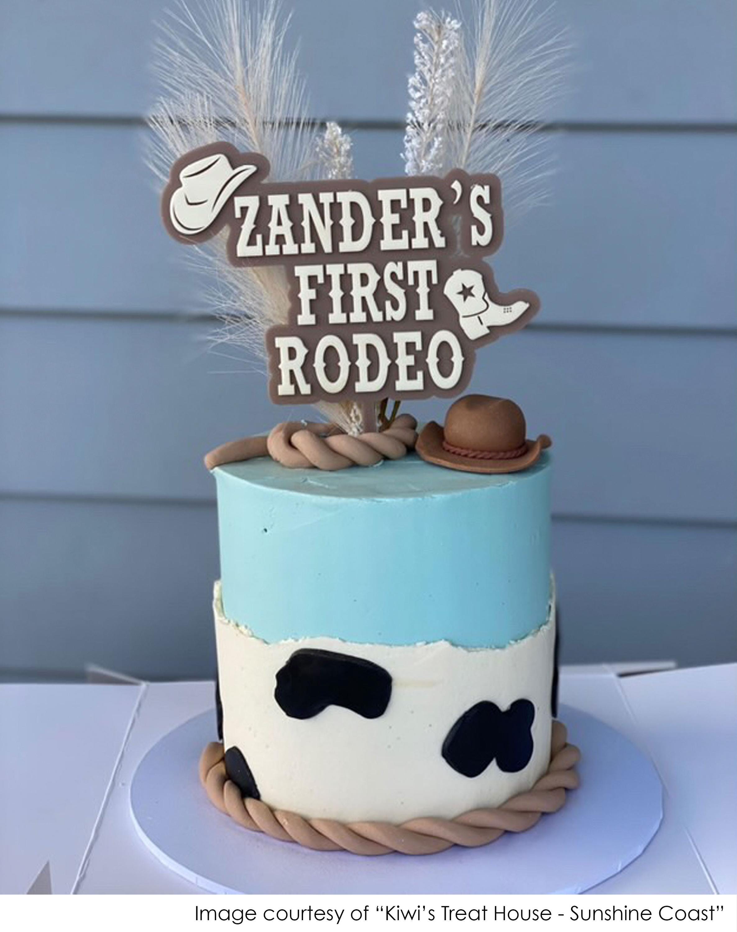 First Rodeo Cake Topper – Personalised Cowboy & Western Theme - Etsy