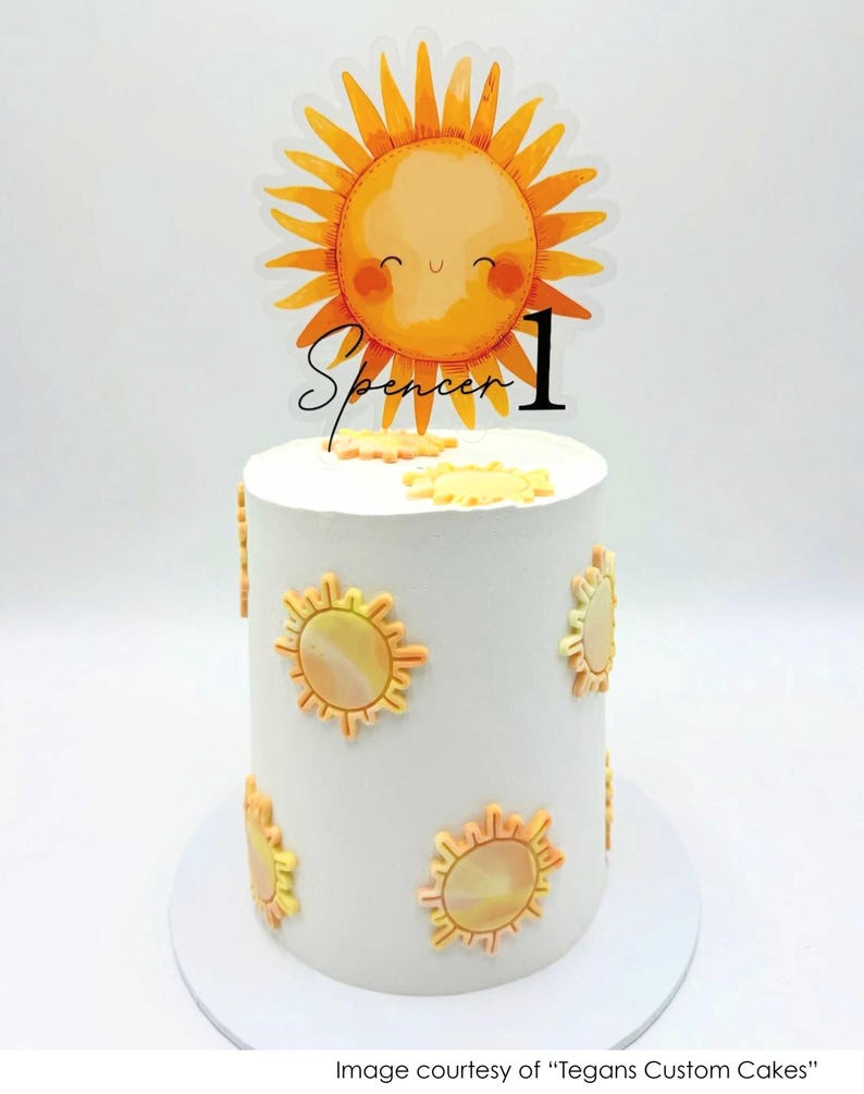 Sunshine Cake Topper – Custom Name & Age – UV Printed – First Birthday ...