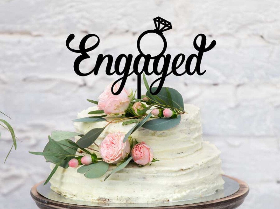 Wedding Ring Cake Topper Engagement Ring Cake Topper Decoration Engaged ...