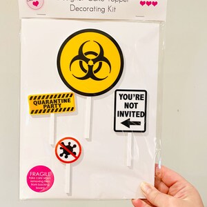 Quarantine Birthday Party Cake Topper Kit, Isolation Cake Topper , Stay ...