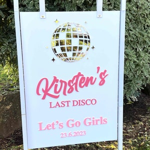 Personalised Last Disco Large Sign - Bachelorette Party, Hen's Night ...